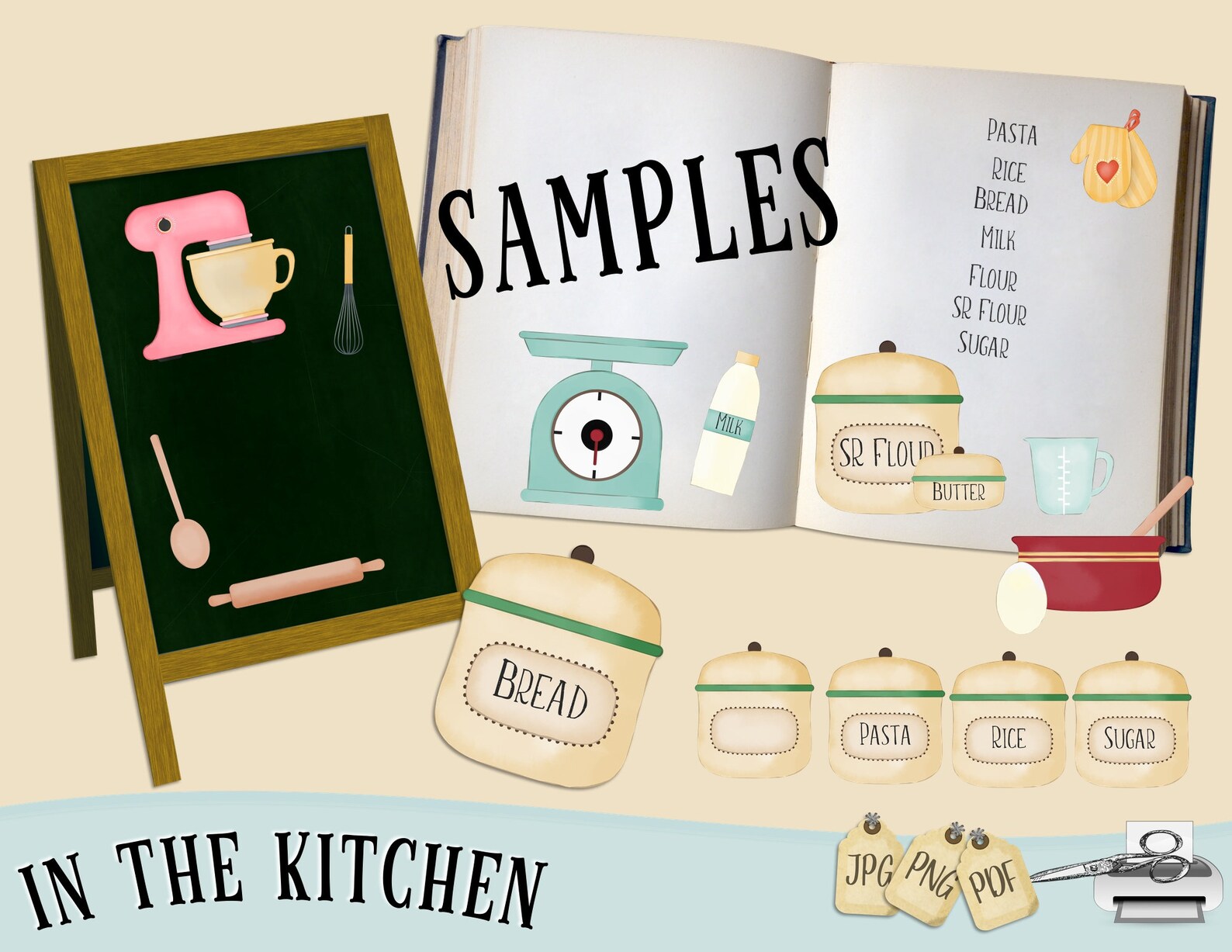 Kitchen Clipart Cooking Clipart Clipart Mixer Journal | Etsy Canada