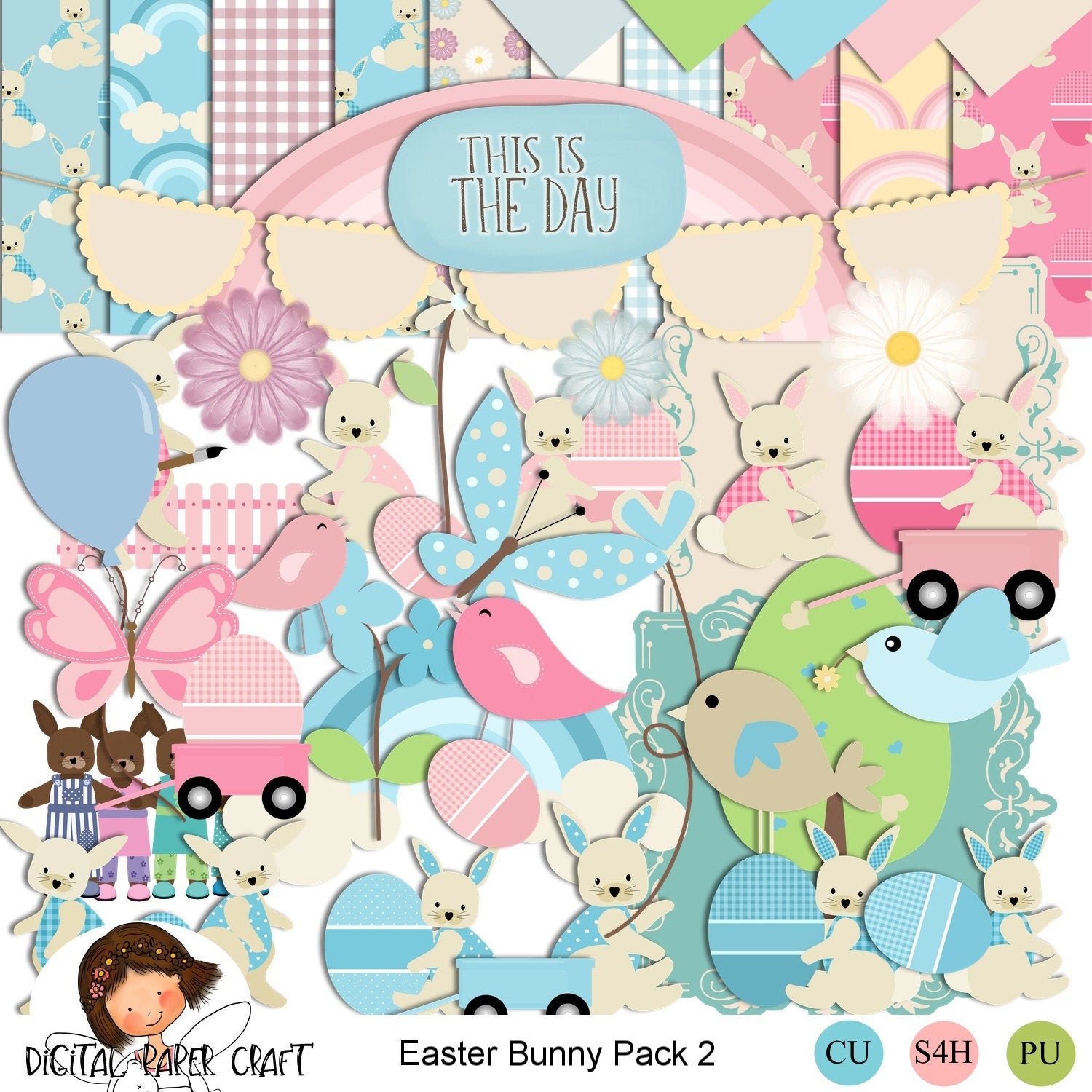 Easter Clipart Rabbit Clipart Animal Clipart Teachers | Etsy