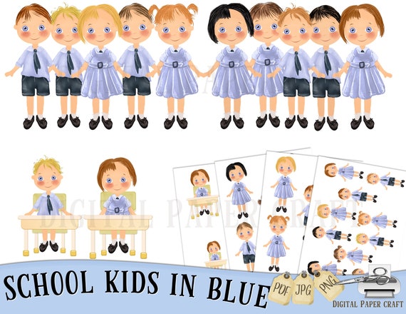 School Children In Uniform Clipart