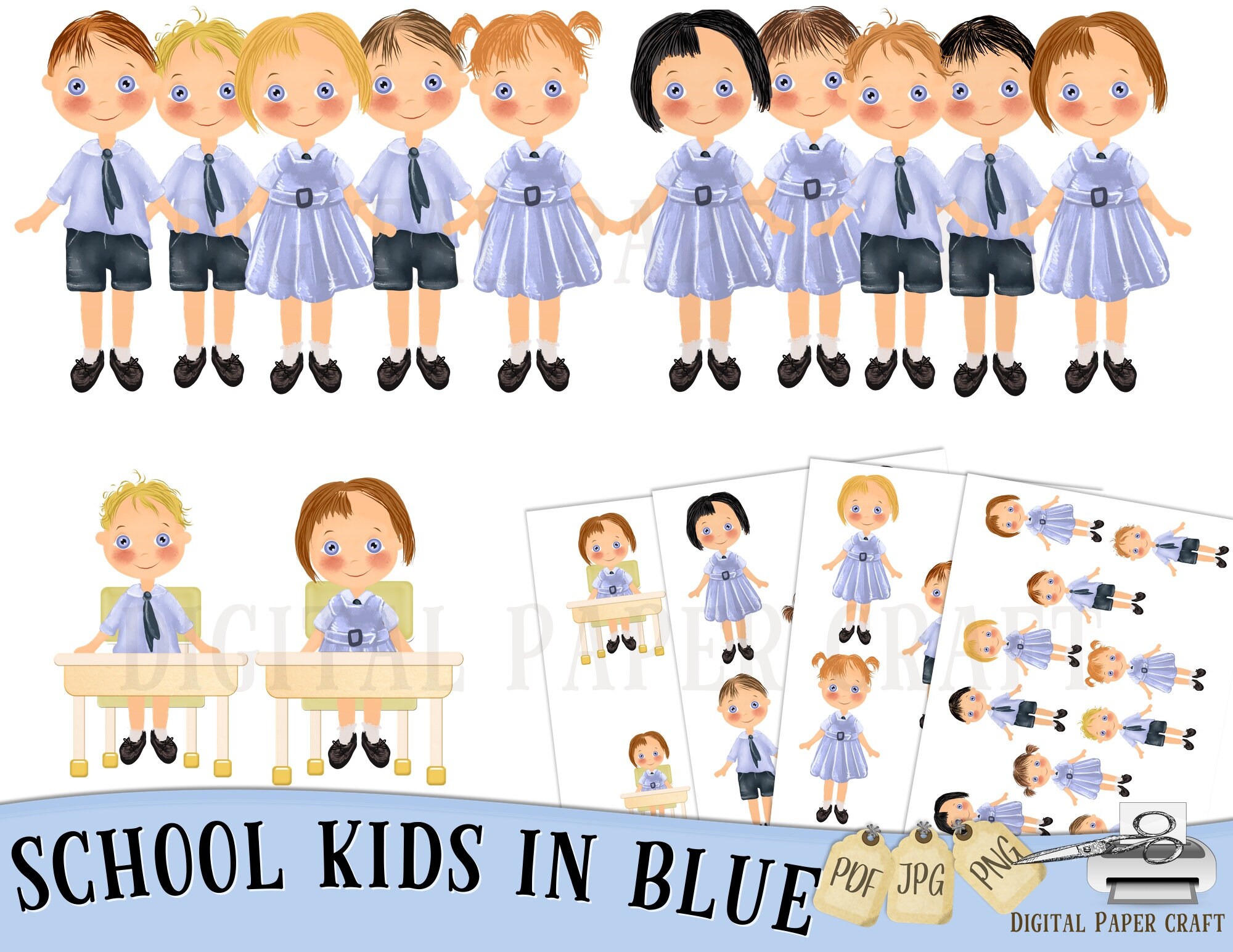 School Child In Uniform Clipart