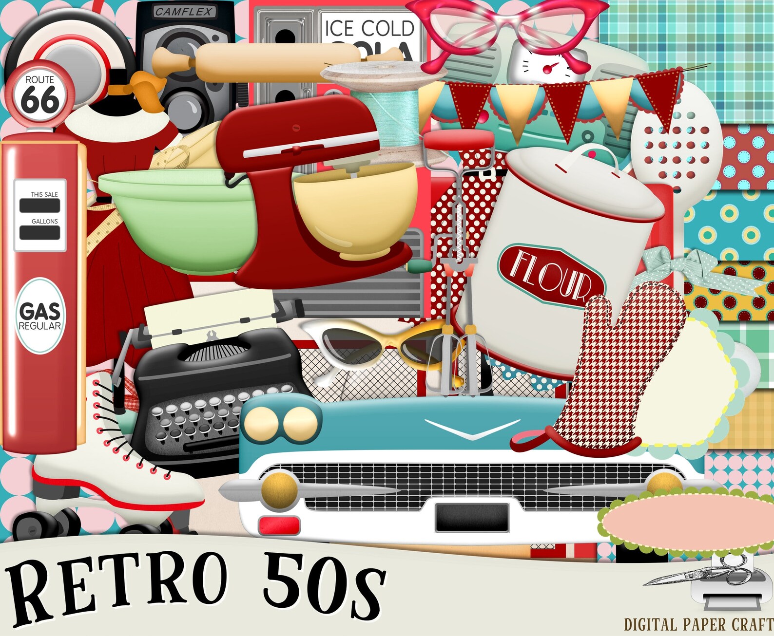 Retro Scrapbook 50s Scrapbook Scrapbooking Kit 1950's - Etsy