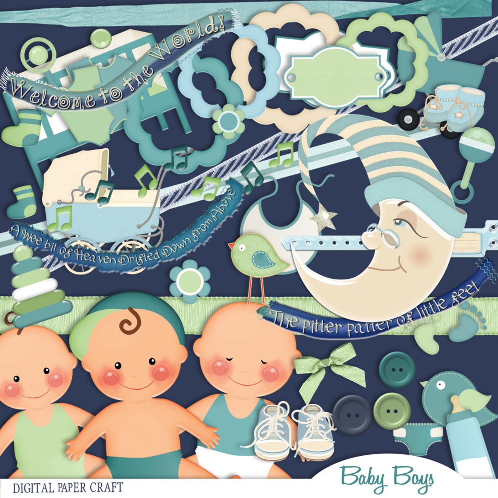 Baby Boy scrapbook Baby Scrapbook Boy scrapbook Instant | Etsy