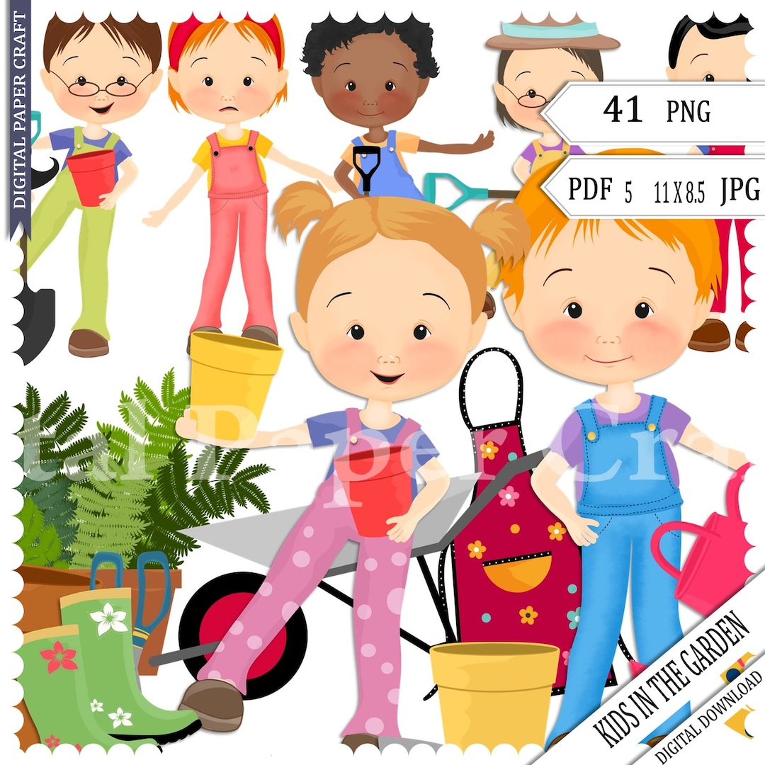 Gardening Clipart, Children Clipart, Clipart, Planner, Journal ...