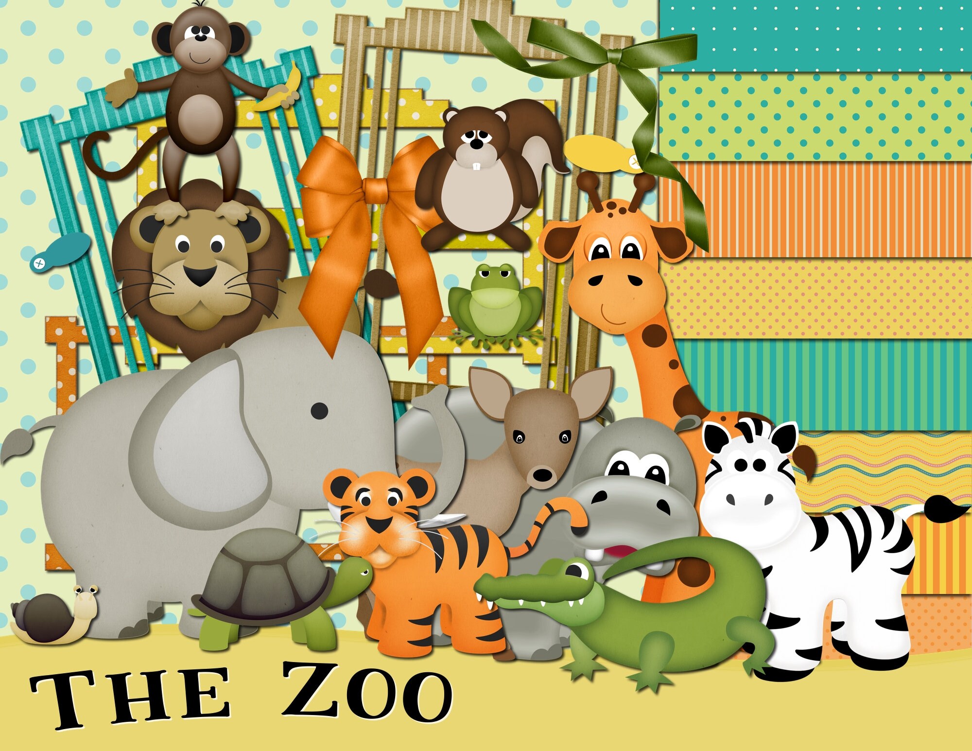 Zoo Scrapbook Kit, Animal Scrapbook Kit, Jungle Scrapbook, Instant ...