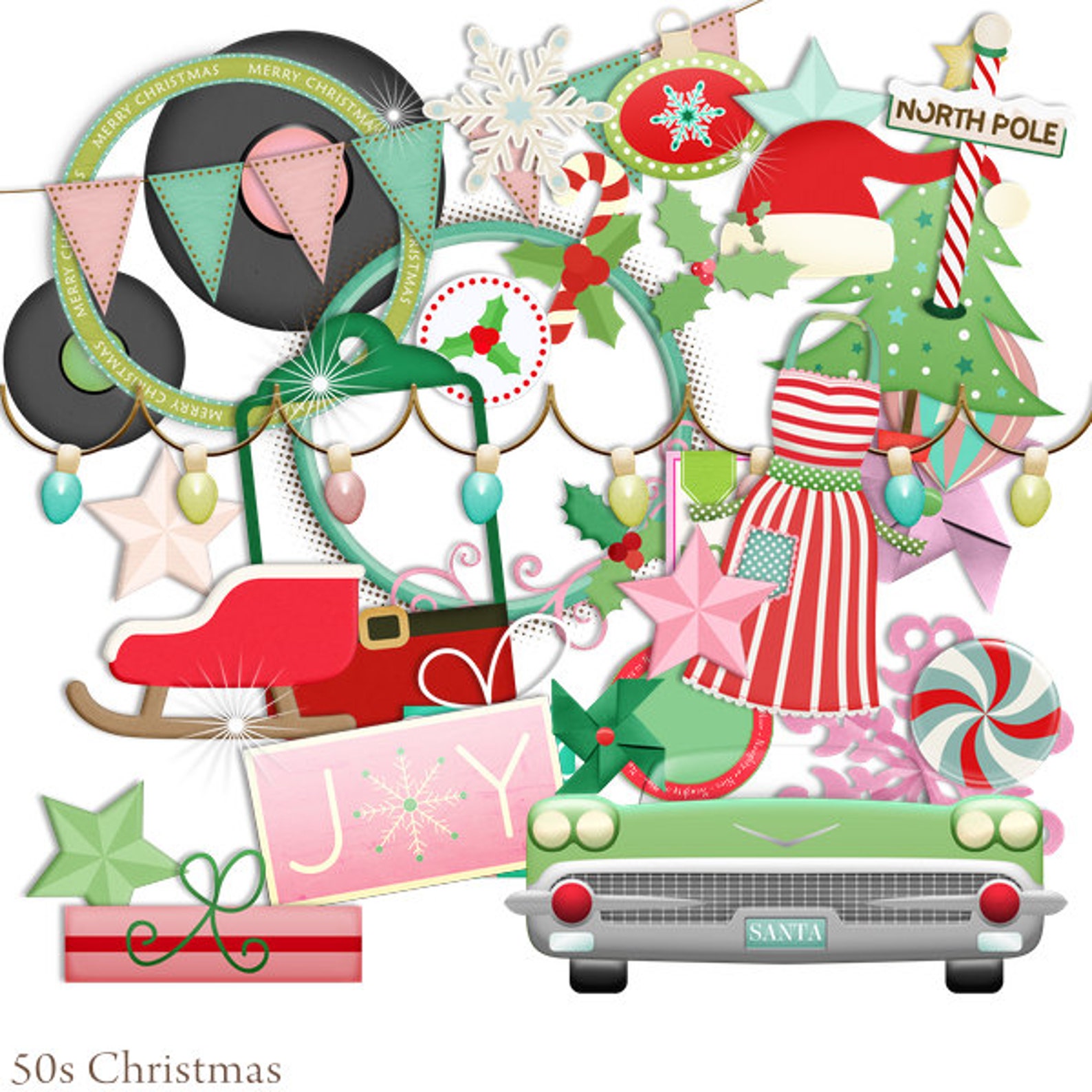 Retro Christmas Scrapbook 50s Scrapbook Scrapbooking Kit - Etsy