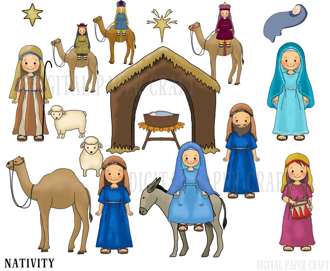 Nativity Clipart, Christmas Clipart, Christian Clipart, Instant ...