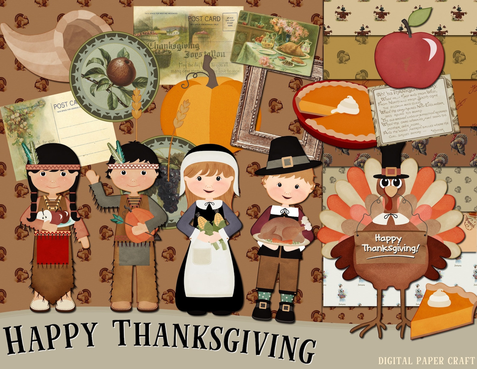 Thanksgiving Scrapbook Harvest Scrapbook Scrapbook Pilgrims - Etsy