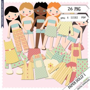 Printable Paper Doll: Cut Out Craft Doll (digital Download, PDF, PNG ...