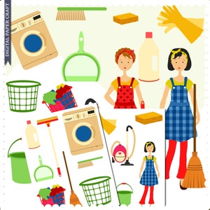 Fun Clipart Bundle Four, Cleaning, Housework, Housekeeping, Chores ...