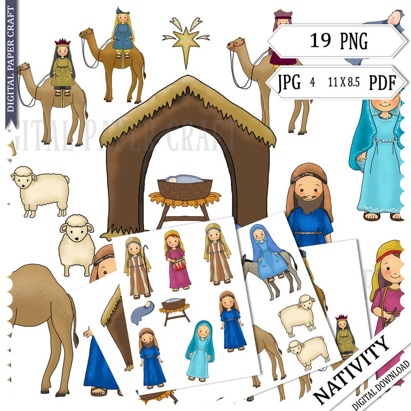 Retro Nativity Card - Etsy