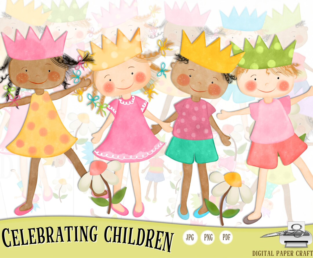 Watercolor Children Clipart, Kids Clipart, Birthday Clipart, Boy ...