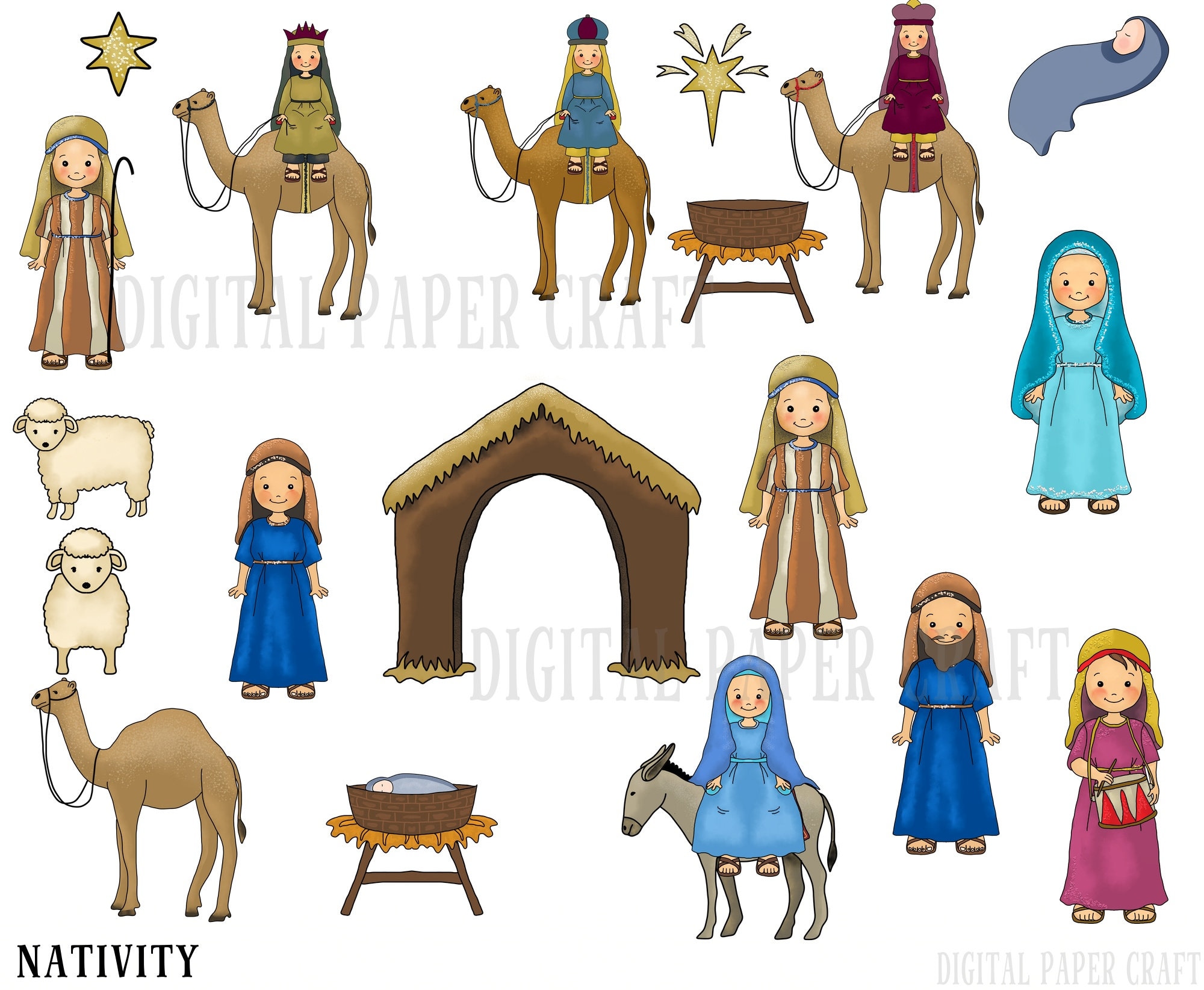 Nativity Clipart Christmas Clipart Christian Clipart - Etsy Canada