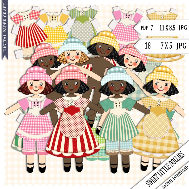 Paper Doll, Digital Paper Doll, Cut Out Doll, Hand Drawn Doll, Instant ...