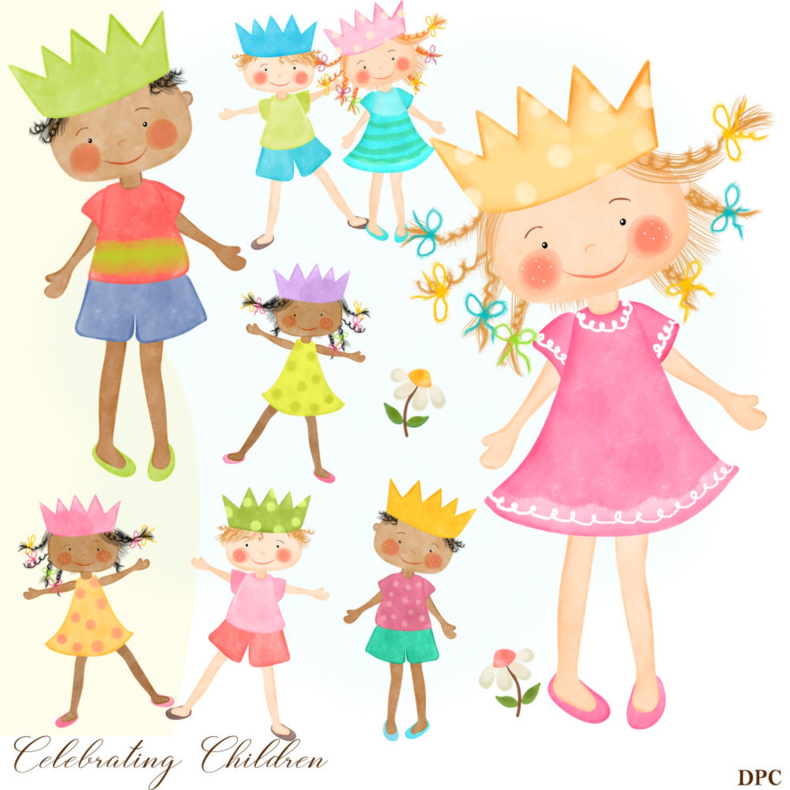 Watercolor Children Clipart, Kids Clipart, Birthday Clipart, Boy ...