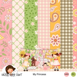 Girl Scrapbook, Digital Scrap Kit, Children, Princess, Birthday Scrap ...