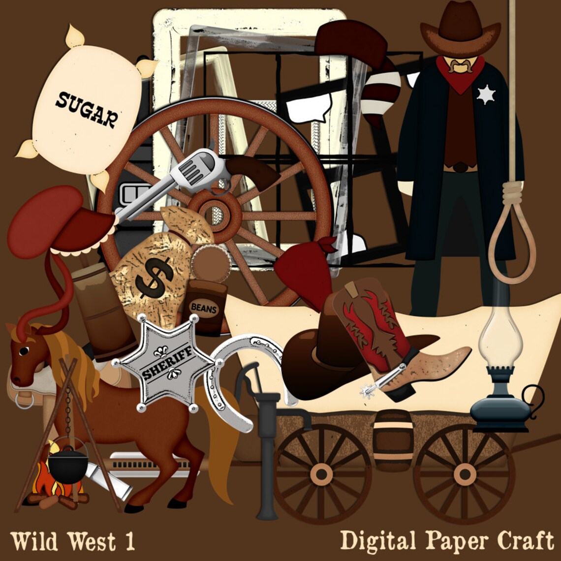 Cowboy Scrapbook Wild West Scrapbook Digital Scrapbook - Etsy
