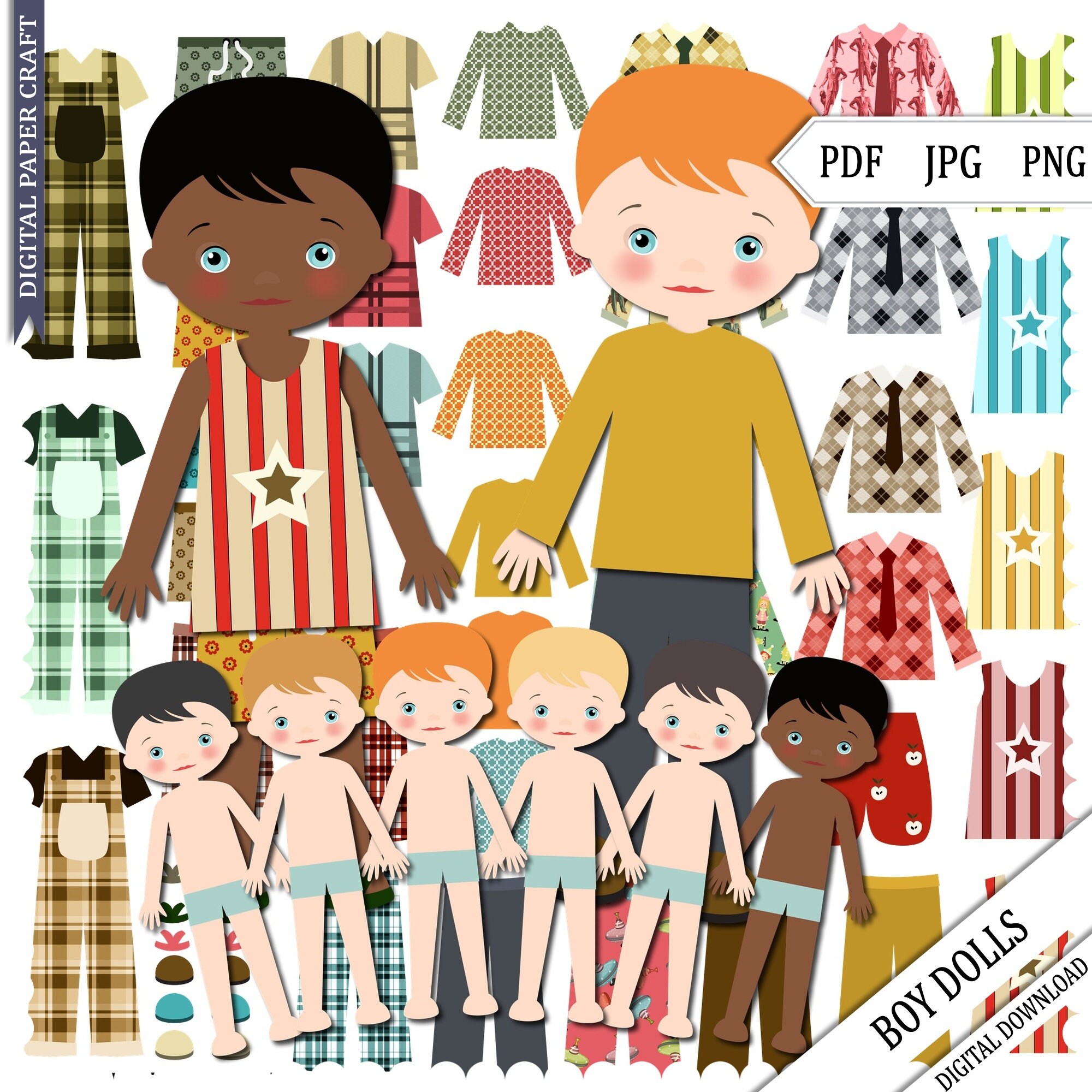 Paper Doll, Digital Paper Doll, Cut Out Doll, Printable, Instant ...