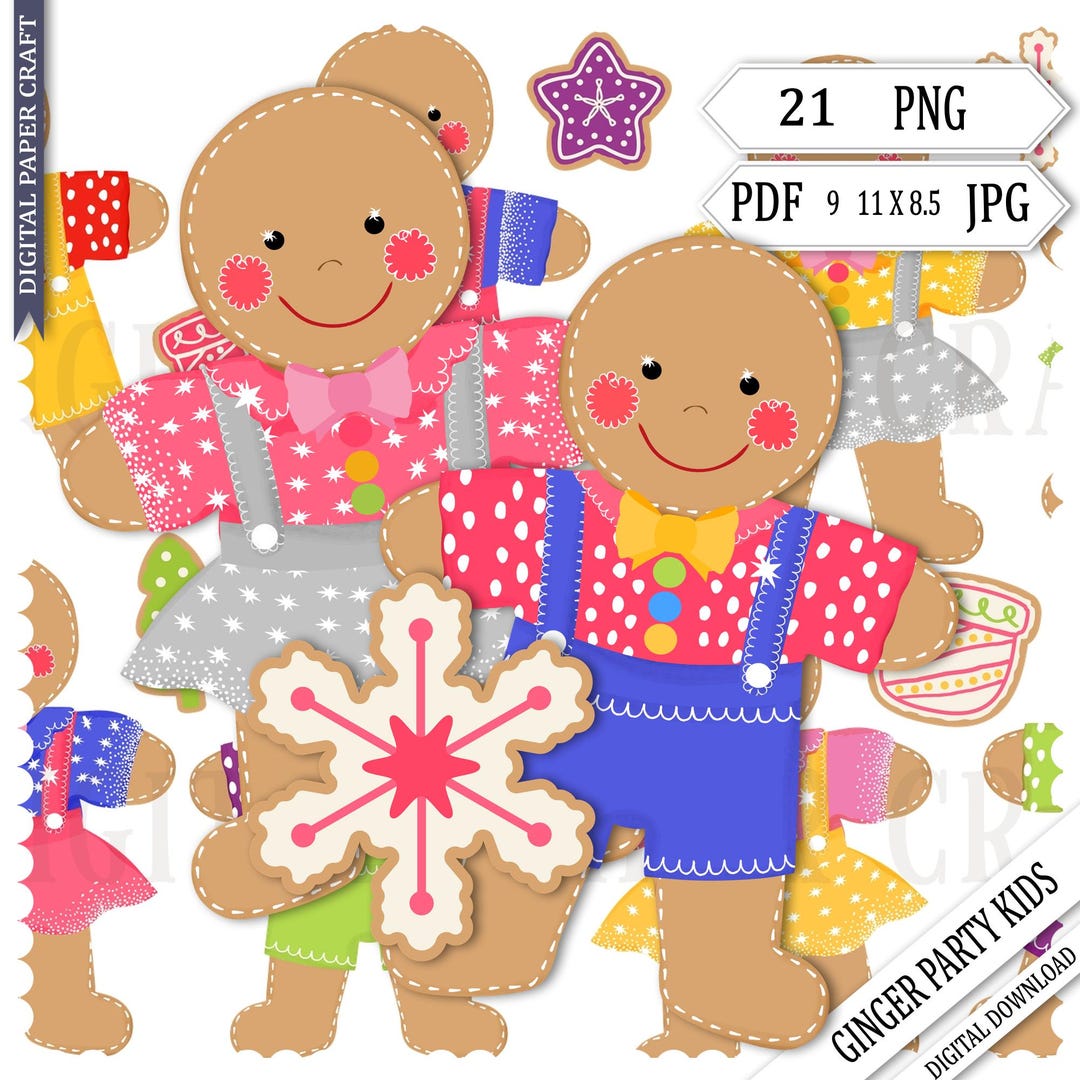 Gingerbread Men, Gingerbread Girls, Cooking, Christmas Clipart ...