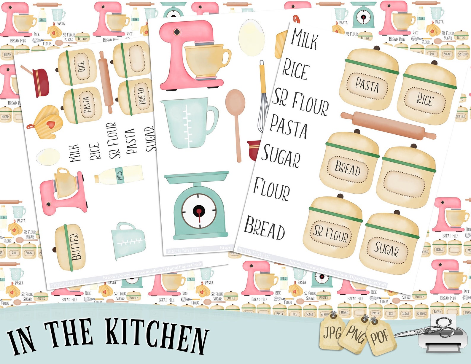 Kitchen Clipart Cooking Clipart Clipart Mixer Journal | Etsy Canada
