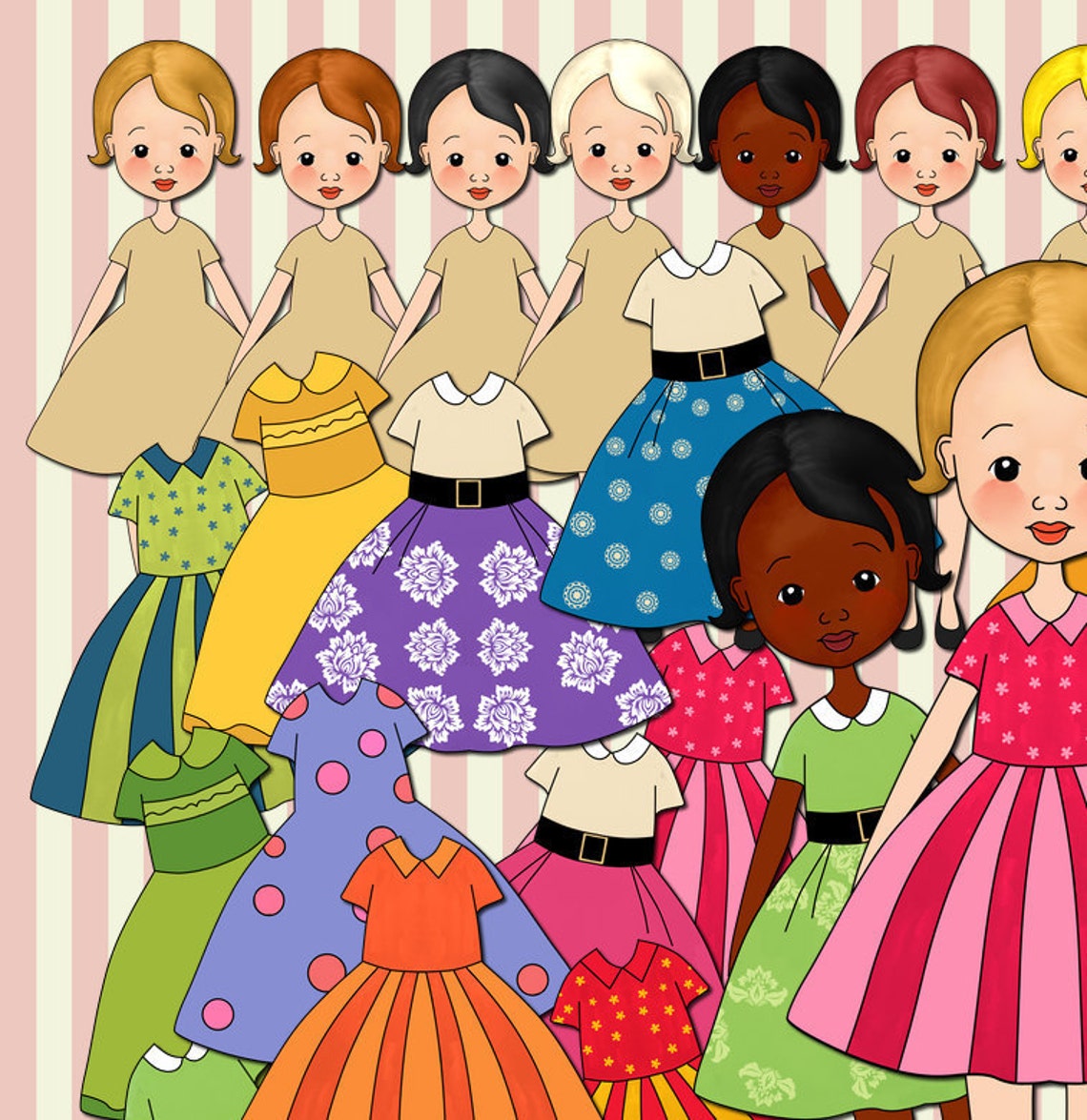 Printable Paper Doll Short Hair Paper Doll Instant Download - Etsy