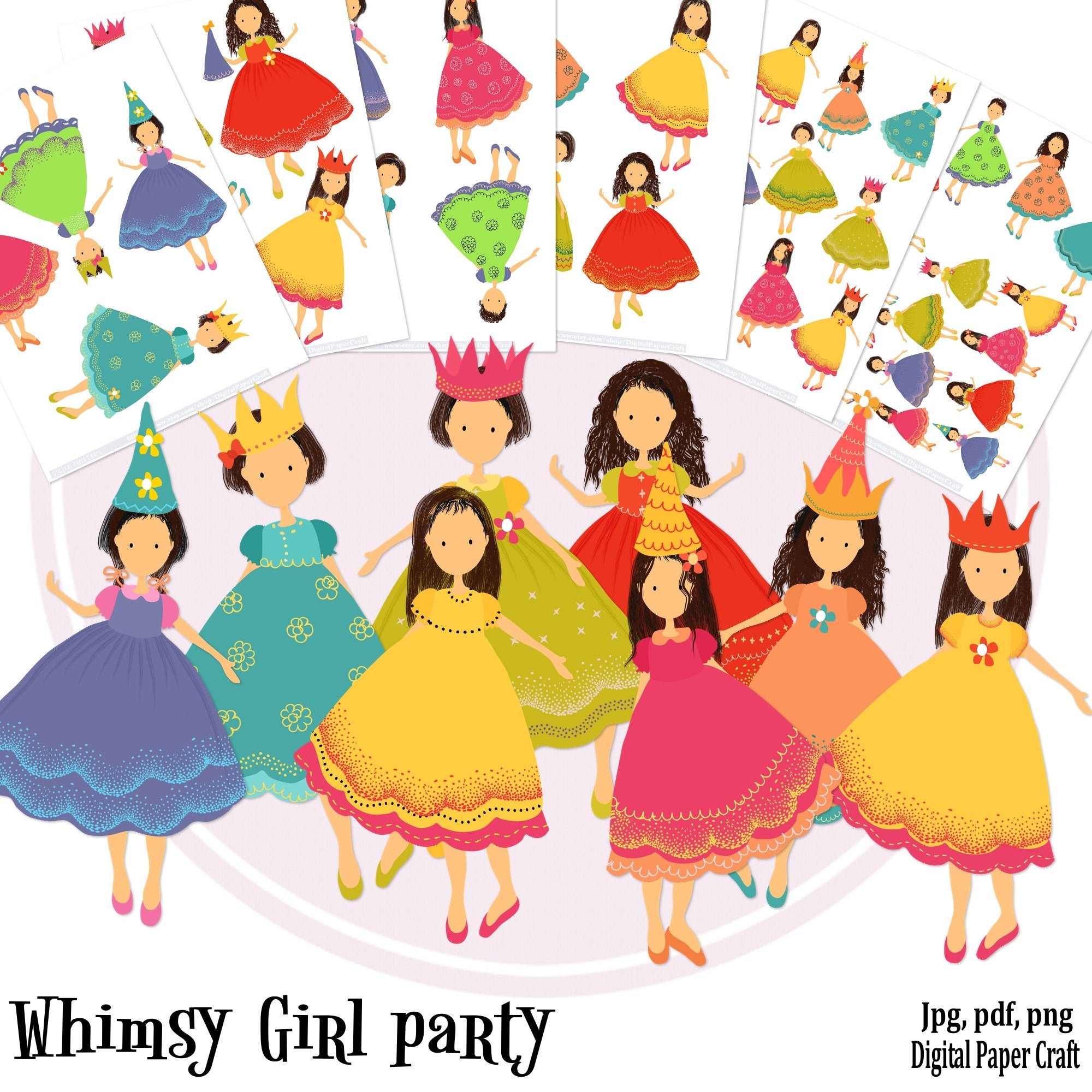 Whimsy Clipart Kids Clipart Birthday Clipart Girl Clipart - Etsy