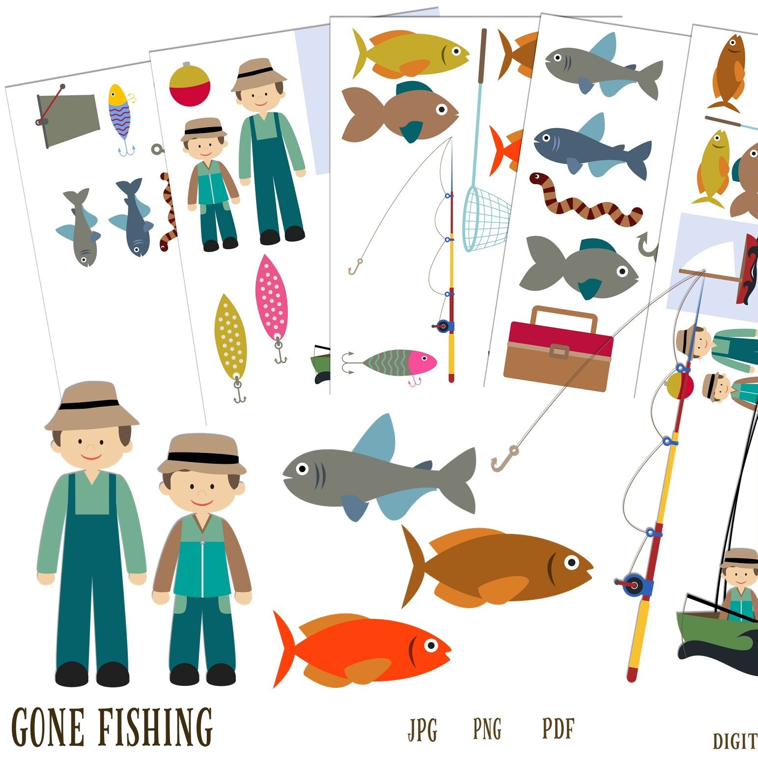 Fishermen Fishing Clipart
