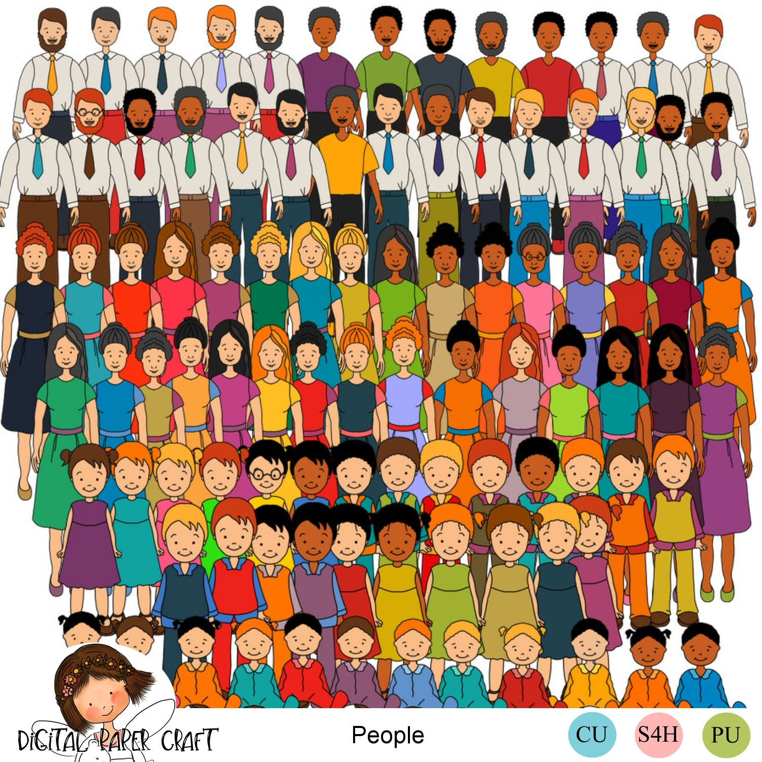 Schulmaterial Clipart People