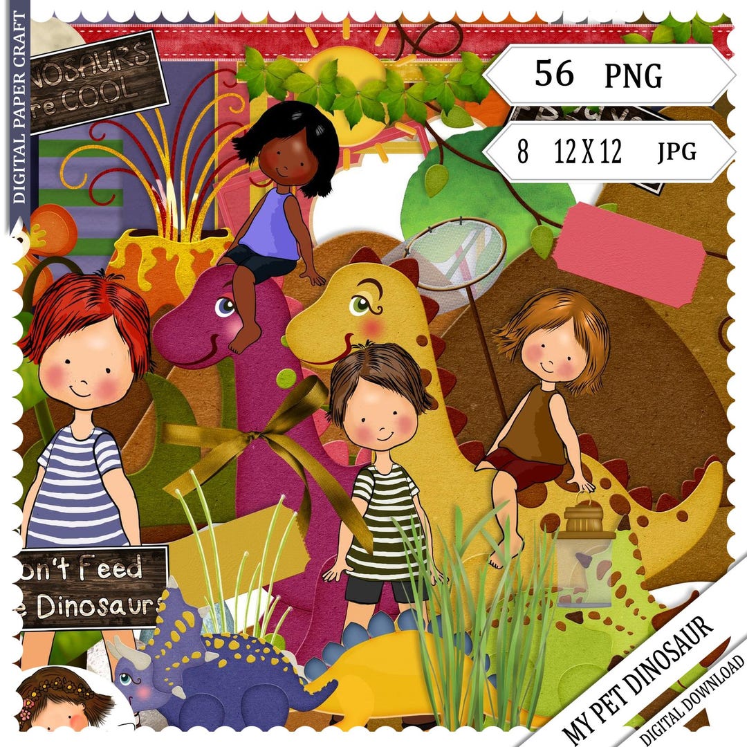 Dinosaur Scrapbook, Children's Scrapbook, Prehistoric, Scrapbook ...