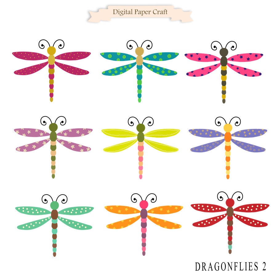 Dragon Fly Clipart, Dragonflies, Nature, Printable, Instant Download ...