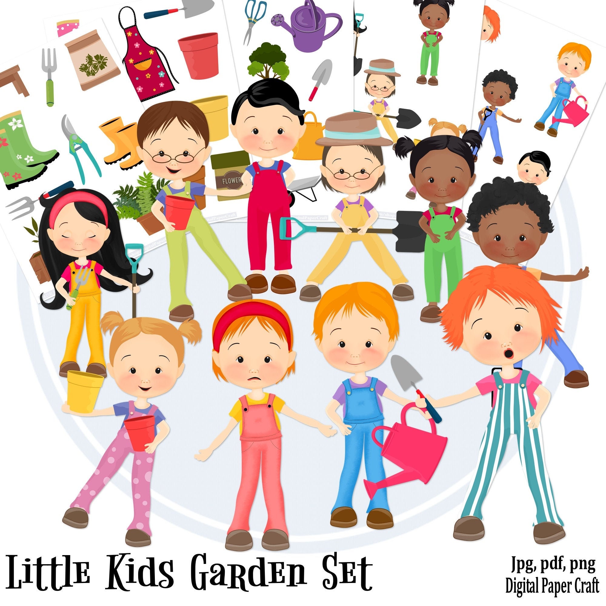 Gardening Clipart Children Clipart Clipart Planner - Etsy
