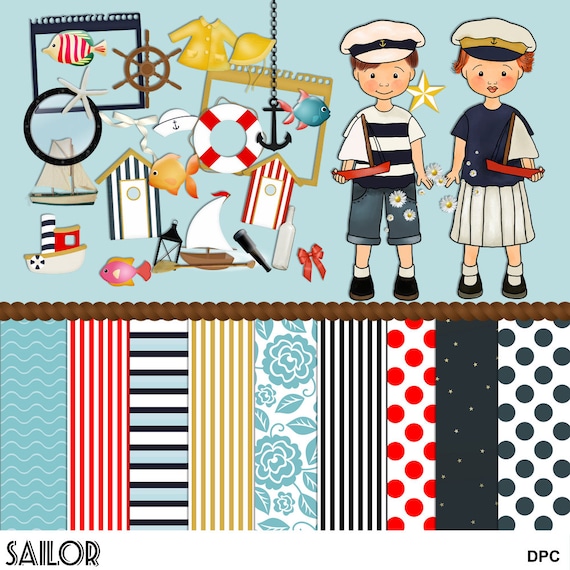 Sailor Scrapbook Nautical Scrabook Ocean Scrapbook Kit | Etsy