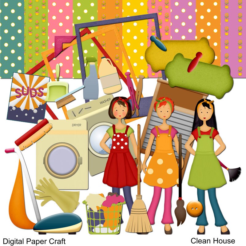 Cleaning Scrapbook, Housework Scrapbook, Digital Scrapbook, Instant ...