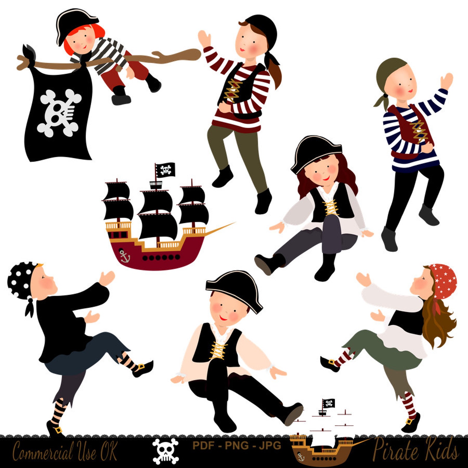 Pirate Clipart Pirates Clip Art Instant Download Pirate - Etsy