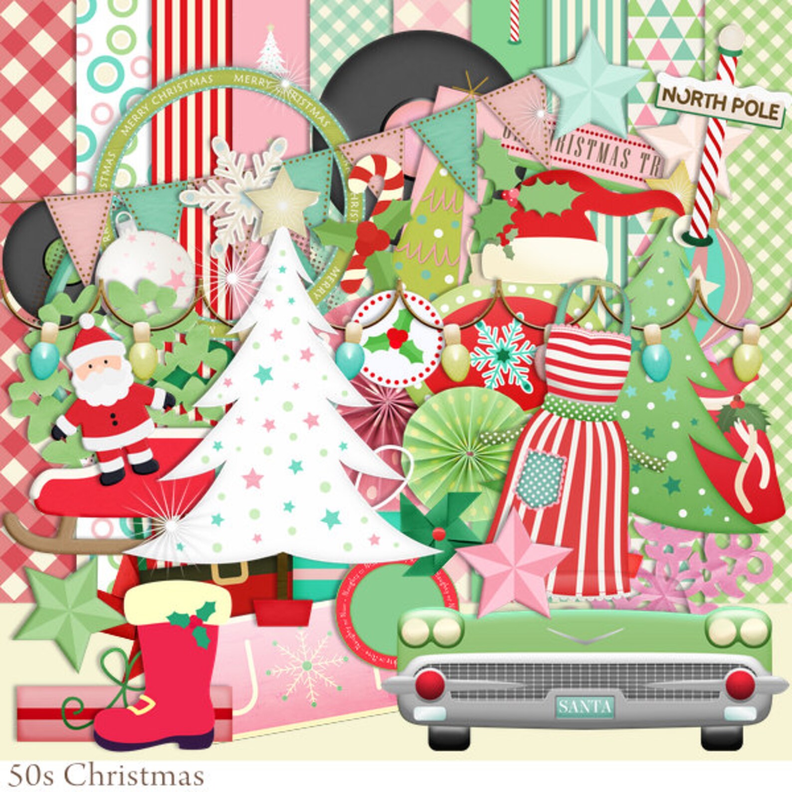 Retro Christmas Scrapbook 50s Scrapbook Scrapbooking Kit - Etsy