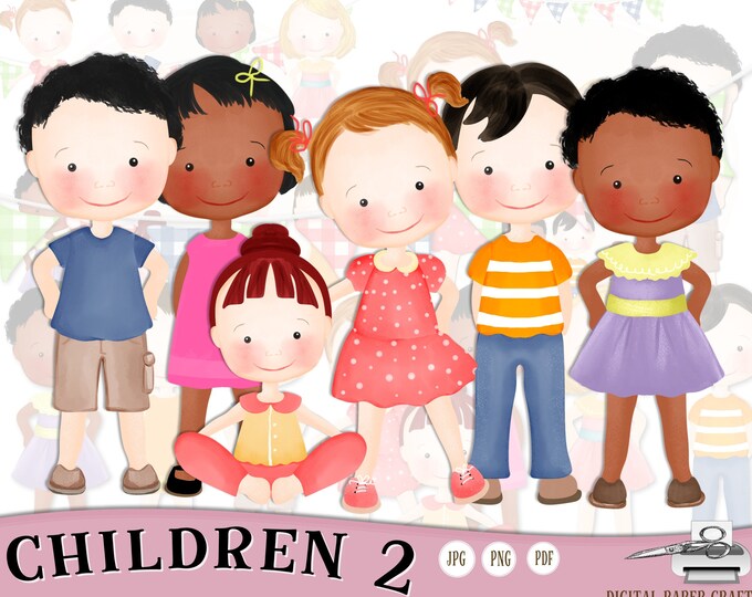 Children Clipart 2 Kids Clipart Birthday Clipart Clipart - Etsy