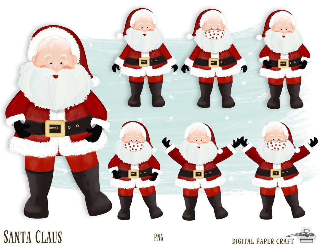 Santa Claus Clipart, Watercolor Clipart, Santa Clipart, Christmas ...
