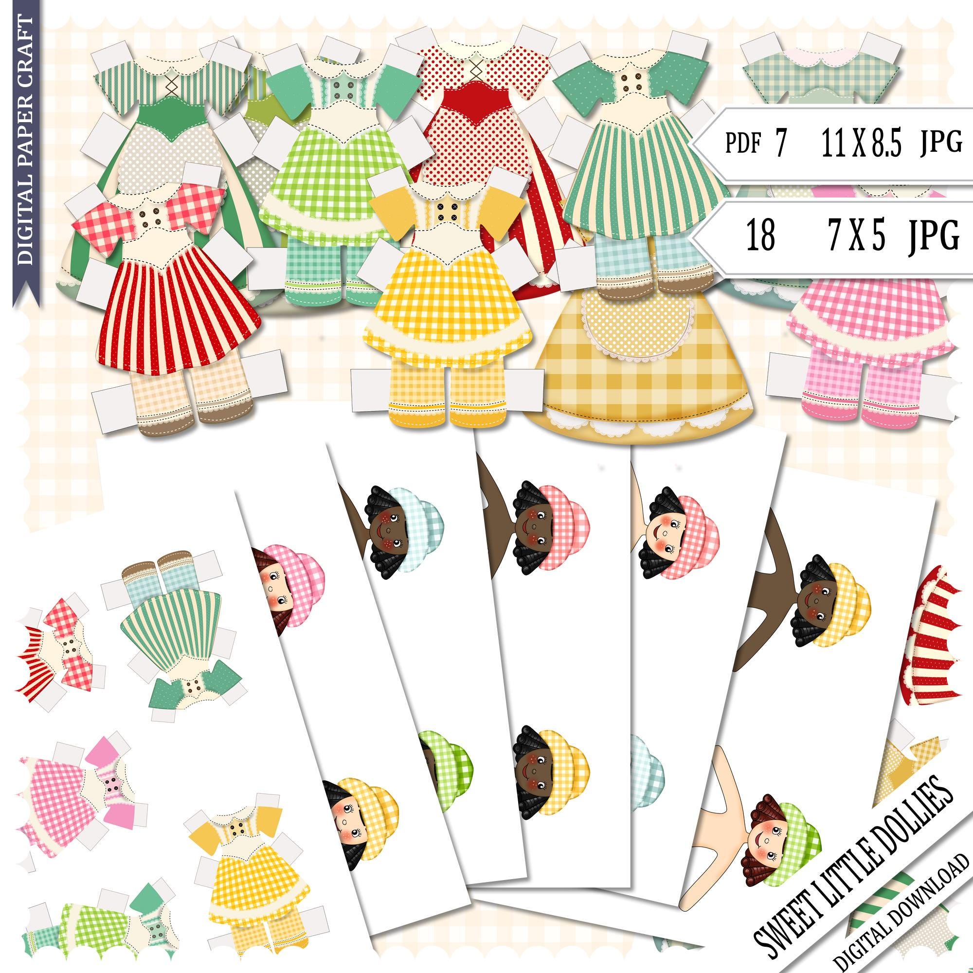 Paper Doll, Digital Paper Doll, Cut Out Doll, Hand Drawn Doll, Instant ...