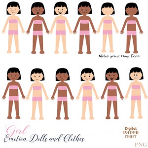Emotion Clipart, Doll Clipart, Emotion Doll Clipart, Instant Download ...