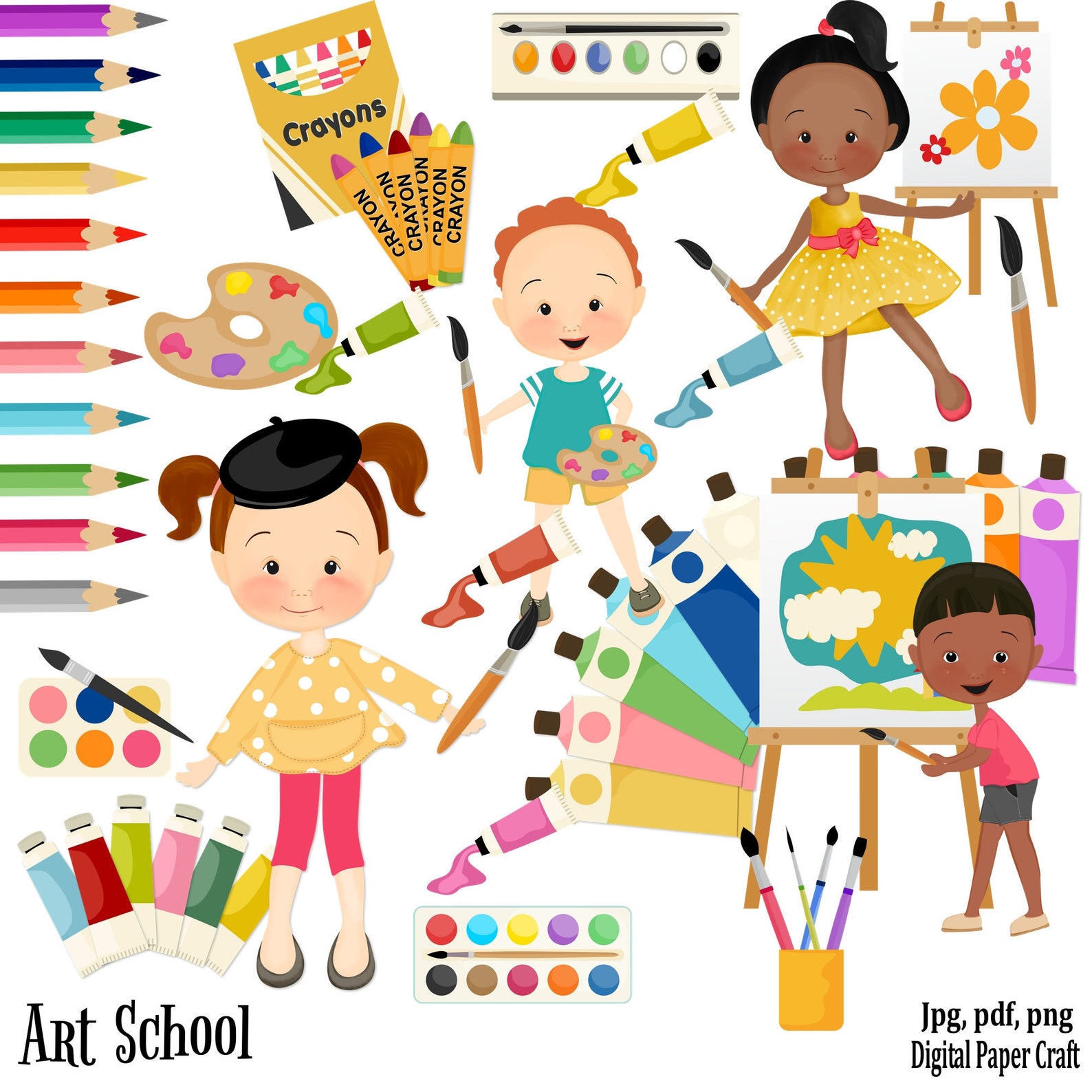 Art Paint Clipart Art Clipart Paint Clipart Instant - Etsy