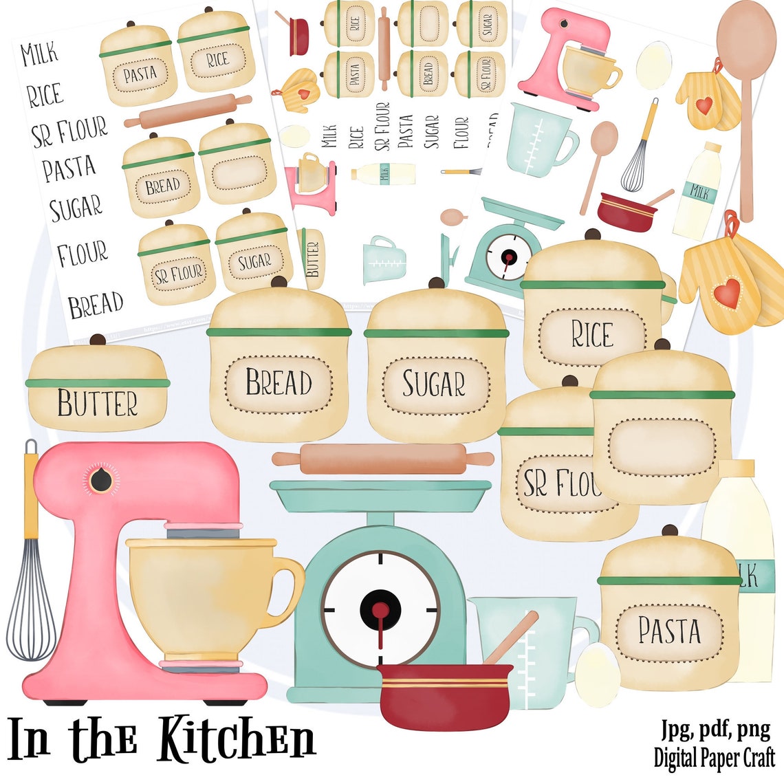 Kitchen Clipart Cooking Clipart Clipart Mixer Journal | Etsy Canada