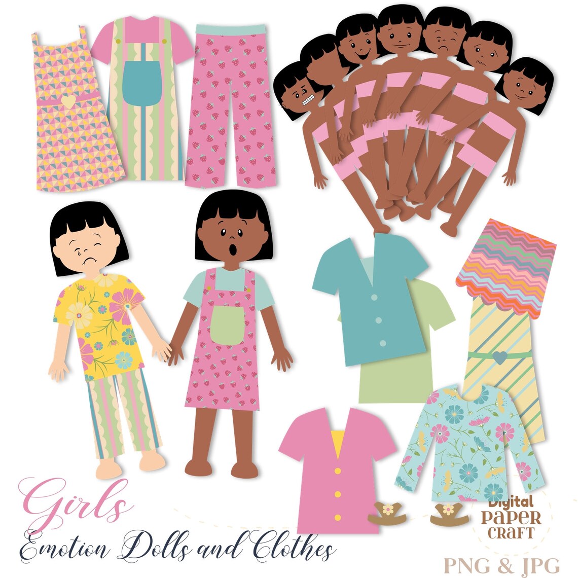 Emotion Clipart Doll Clipart Emotion Doll Clipart Instant | Etsy