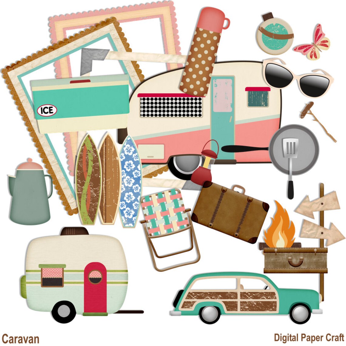 50s Scrapbook Kit 1950 Scrap Kit Caravan Scrapbook Camping | Etsy