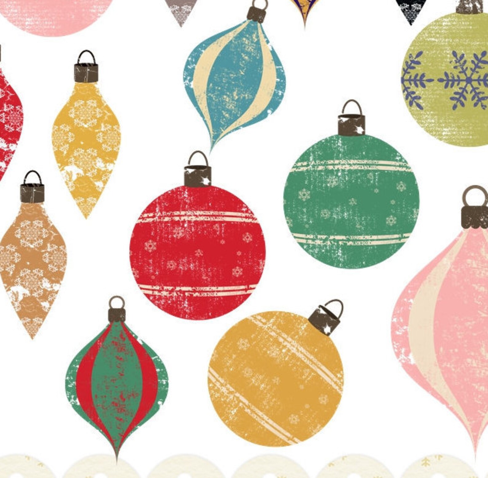 Christmas Baubles, Retro Christmas, Christmas, Clip Art, Instant ...