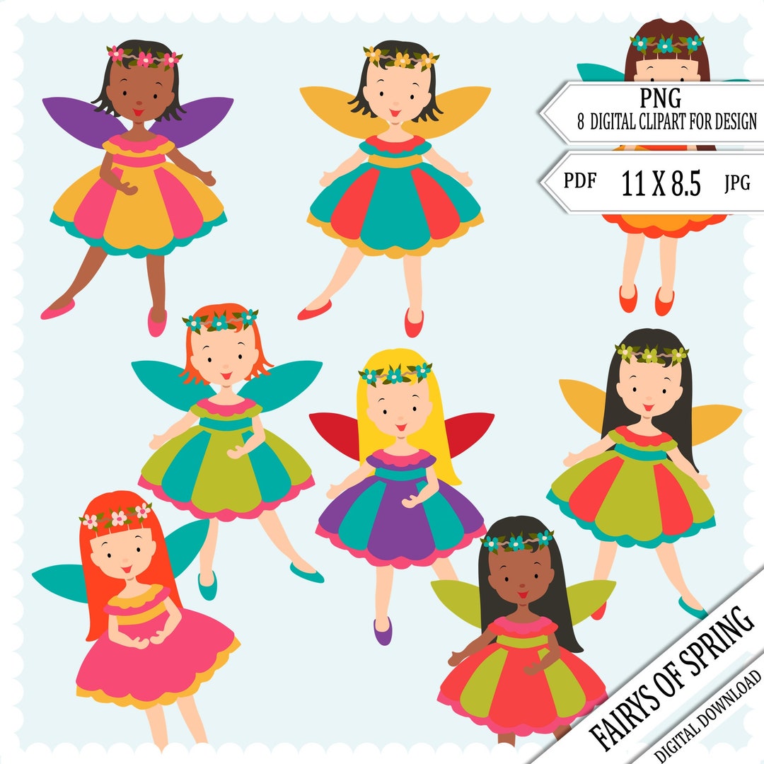 Fairy Clipart, Garden Clipart, Fairy Tale Clipart, Instant Download ...