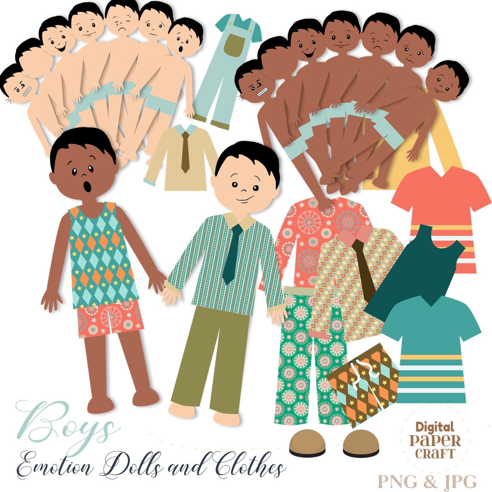 Emotion Clipart Doll Clipart Emotion Doll Clipart Instant | Etsy