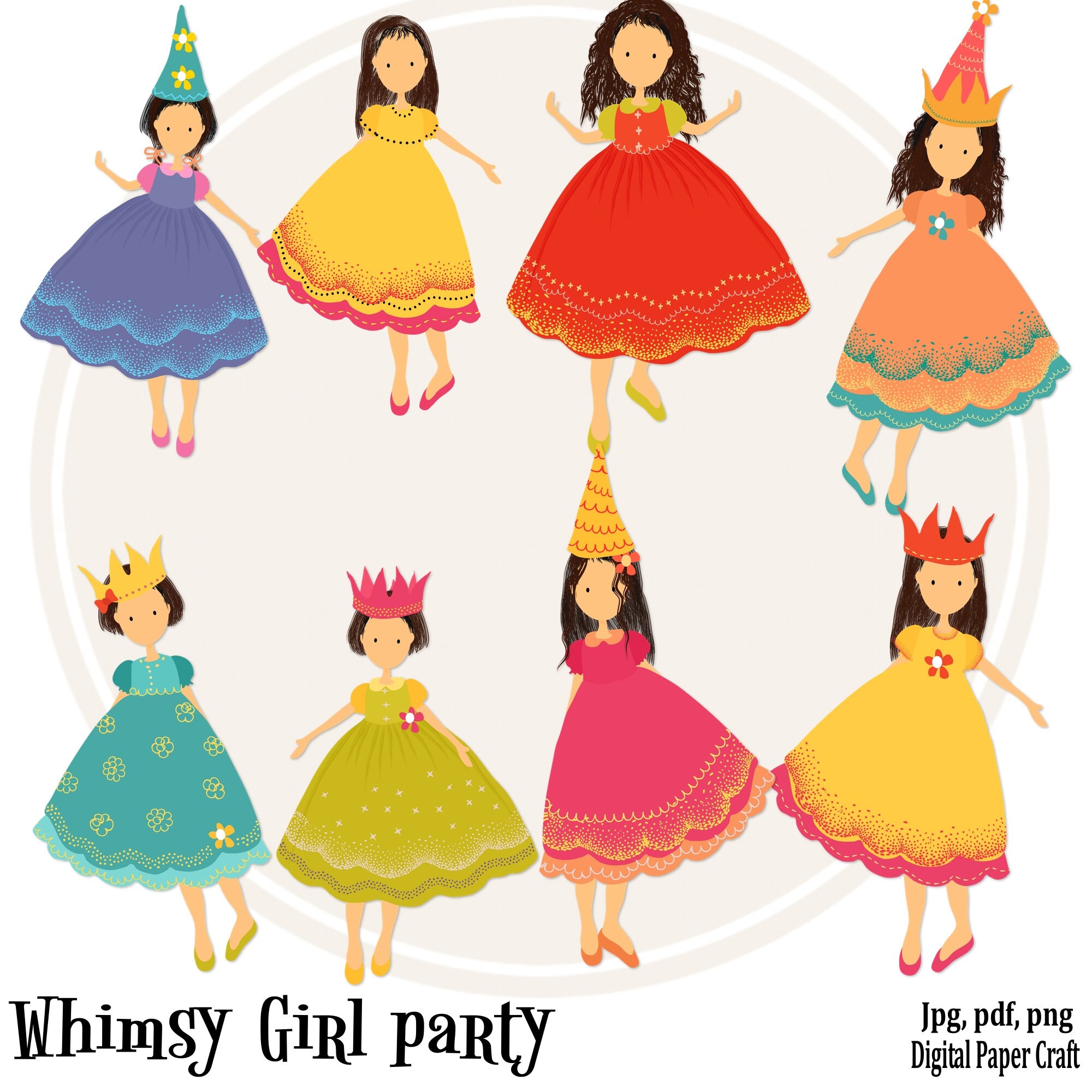 Whimsy Clipart Kids Clipart Birthday Clipart Girl Clipart - Etsy