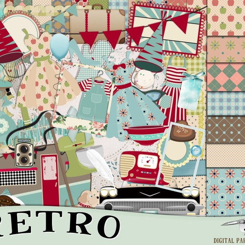 Retro Scrapbook 50s Scrapbook Scrapbooking Kit 1950's - Etsy