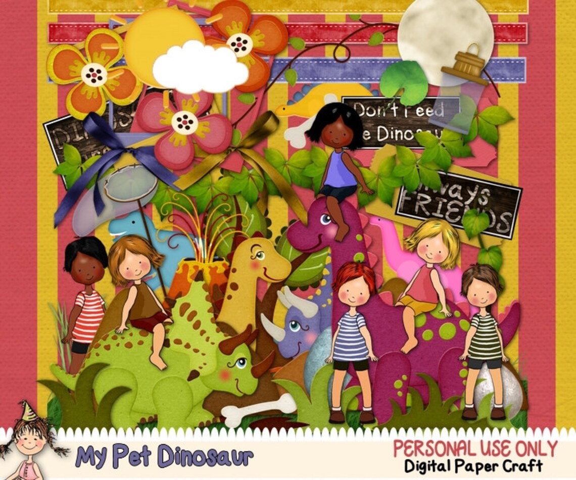 Dinosaur Scrapbook, Children's Scrapbook, Prehistoric, Scrapbook ...