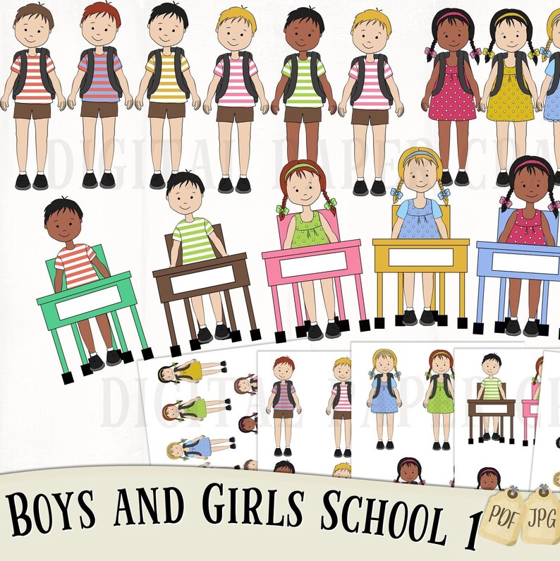 School Clipart School Children Clipart Instant Download - Etsy