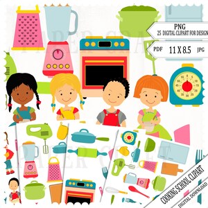 Cooking Clipart, Cooking Children, Children Clipart, Kitchen Clipart ...